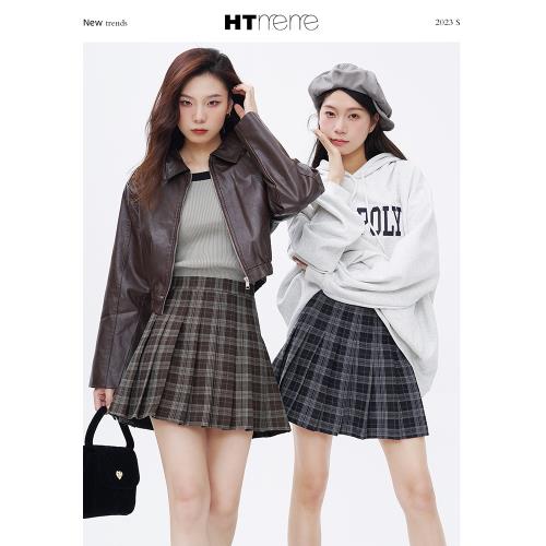 花田櫥窗HTmeme斯萊特林~學院風復古格子百褶裙女春秋高腰a字短裙|半身裙|ETMall東森購物網