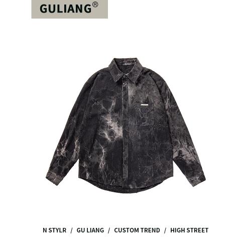 GU男女同款破壞牛仔襯衣設計師|牛仔襯衫|ETMall東森購物網