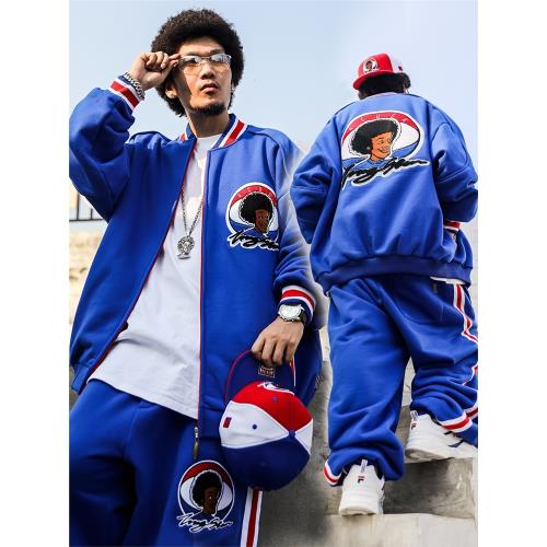 ACUSA哈林球隊風格夾克刺繡搖粒絨HipHop男外套肥大運動衛衣秋季|衛衣|ETMall東森購物網