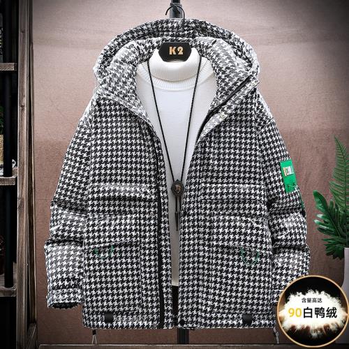 亮面90白鴨絨羽絨服男短款冬季2025年新款青少年高中學生加厚外套|羽絨服|ETMall東森購物網