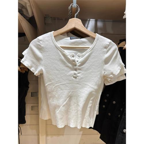 BM官網新款純棉羅紋百搭短袖T恤|T恤|ETMall東森購物網