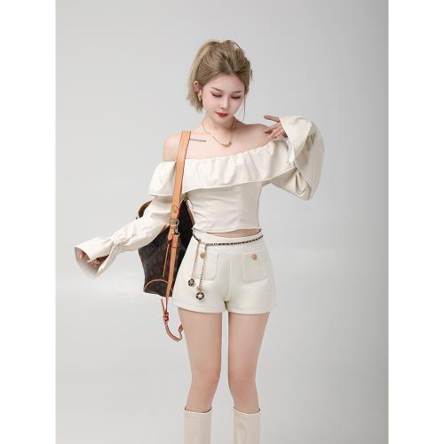 小P衣站一字肩收腰顯瘦百搭襯衫|襯衫|ETMall東森購物網