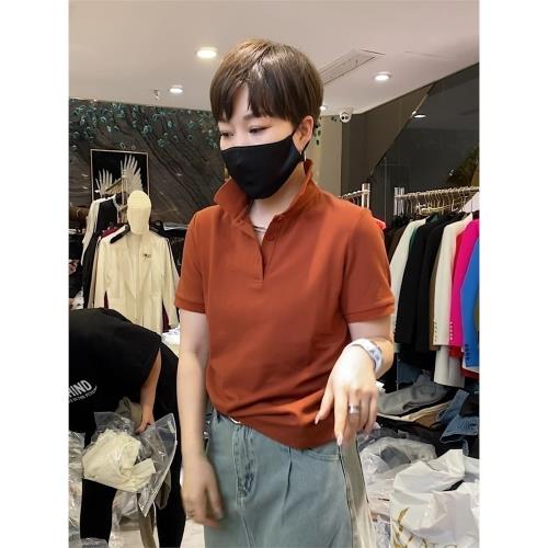 歐洲站2024春夏新款高端顯氣質POLO衫純色百搭短袖修身透氣純棉t|POLO衫|ETMall東森購物網