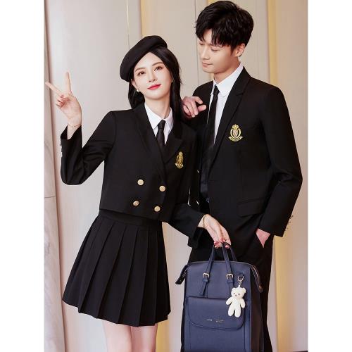 JK學院風男女校服百褶裙西裝套裝|西裝|ETMall東森購物網