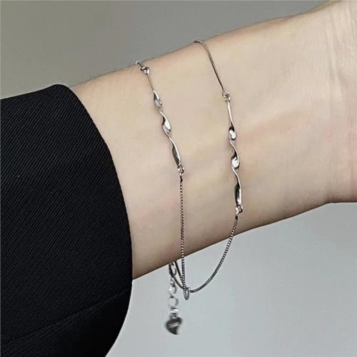 斯汀S925通體純銀雙層個性手鏈|流行首飾|ETMall東森購物網