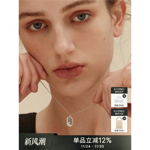 sanswood《ME》原創設計圓牌刻字項鏈女 百搭銀飾吊墜脖頸鏈|項鍊|ETMall東森購物網