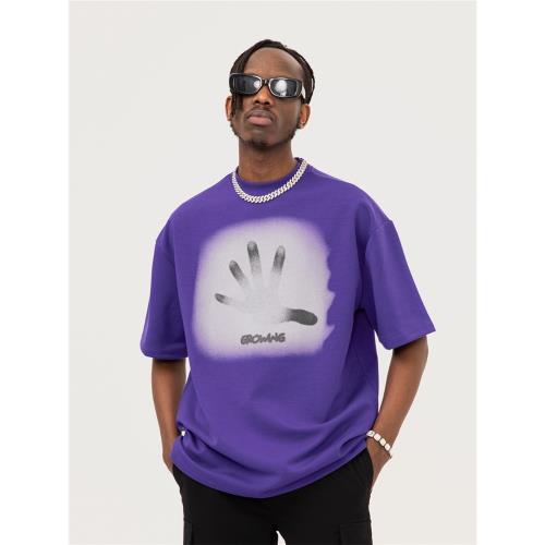 MT99 2023SS MT美式復古手掌印花液態棉短袖 潮牌休閑圓領上衣T恤|上衣|ETMall東森購物網