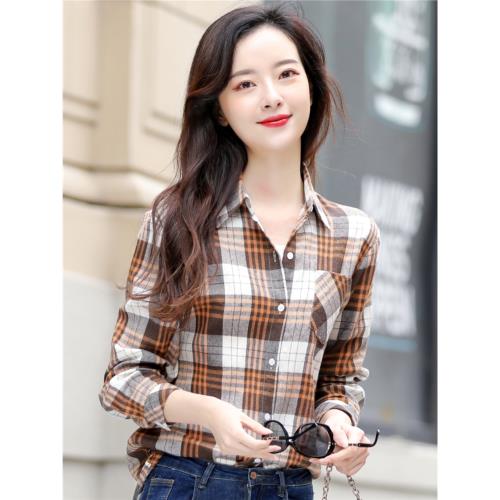 女款90-180斤大碼休閑防曬格子襯衫女 寬松韓范長袖洋氣顯白外套|襯衫|ETMall東森購物網