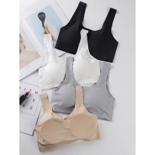 大碼無痕冰絲內衣裹胸抹胸防走光睡眠文胸胖mm200斤背心式文胸薄|抹胸|ETMall東森購物網