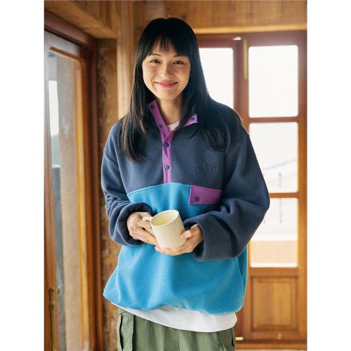 NORYBRAND 23FW 秋冬復古通勤搖粒絨撞色拼接衛衣外套 Urbancore|衛衣|ETMall東森購物網