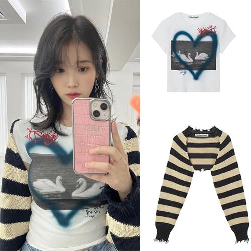 IU李知恩修身卡通圓領短袖上衣|T恤|ETMall東森購物網