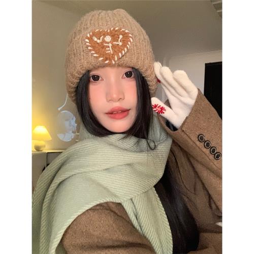 愛心大頭圍百搭護耳ins風毛線帽|帽子|ETMall東森購物網