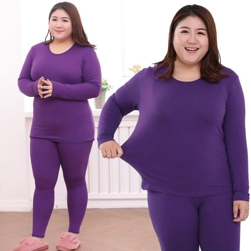 6XL特大碼200斤打底上衣肥胖秋衣秋褲女彈力加肥加大件保暖內衣|保暖套裝|ETMall東森購物網