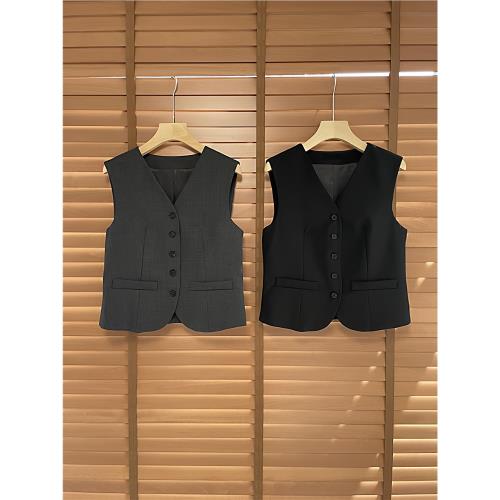 時髦感實時在線！！~客供羊毛V領單排扣休閑西裝馬甲女 23夏|馬夾|ETMall東森購物網