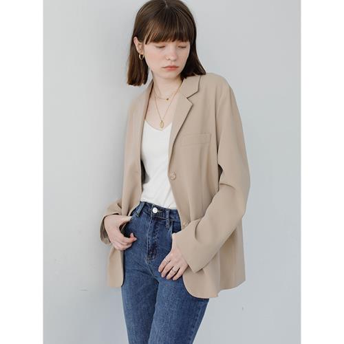 chic小西裝外套韓國垂感奶油杏|西裝|ETMall東森購物網