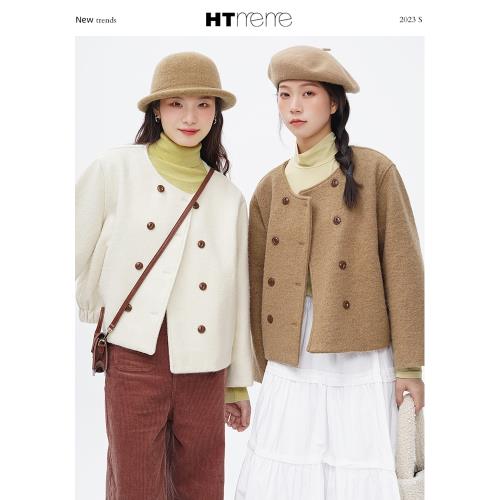 HTmeme曼海姆短款圓領毛呢外套|毛呢外套|ETMall東森購物網