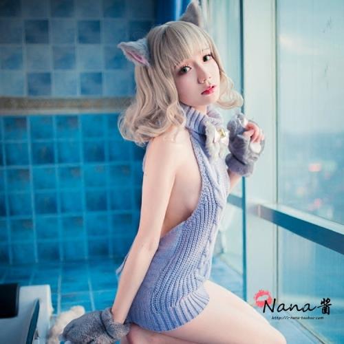 新款露背開胸性感針織連衣裙少女團子cos高領套頭毛衣日系網紅|毛針織衫|ETMall東森購物網