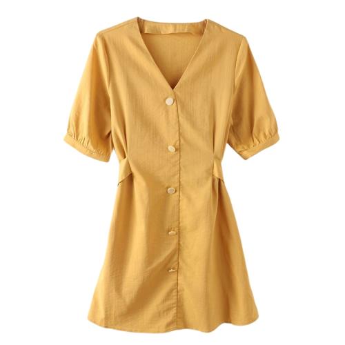 諾諾E站 2021冬裝新品 洋氣減齡遮肚顯瘦女收腰紐扣連衣裙 文系列|洋裝|ETMall東森購物網