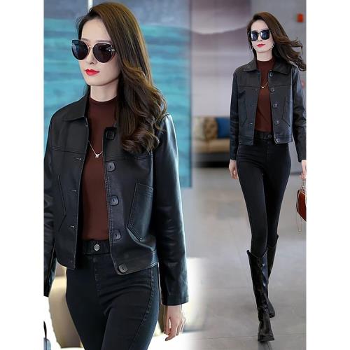 機車皮衣外套女短款pu皮夾克2025年春秋季新款時尚高級感女士上衣|皮衣|ETMall東森購物網