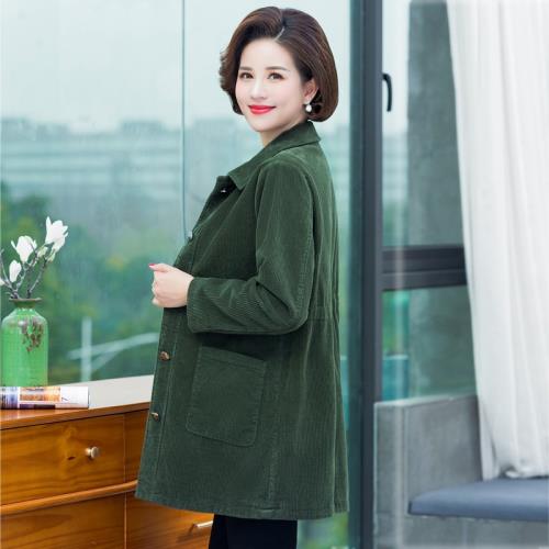 50歲燈芯絨大碼顯瘦洋氣婦女上衣|中老年女裝|ETMall東森購物網