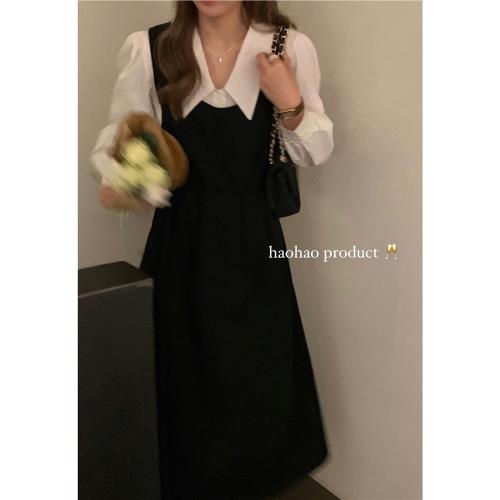 175高個子女裝背帶連衣裙170氣質法式超長裙到腳踝背心裙面試套裝|洋裝|ETMall東森購物網