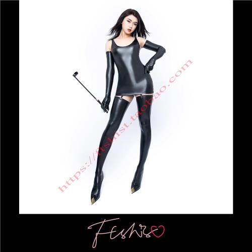 Ftshist死庫水cosplay油亮光澤啞光PU皮乳膠氨緊身背心包臀連衣裙|洋裝|ETMall東森購物網