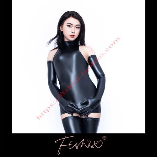 Ftshist死庫水cosplay油亮光澤啞光PU皮乳膠氨緊身掛脖包臀連衣裙|洋裝|ETMall東森購物網