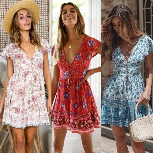 2022 women holiday dress casual skirt beach maxi dress沙灘裙|洋裝|ETMall東森購物網