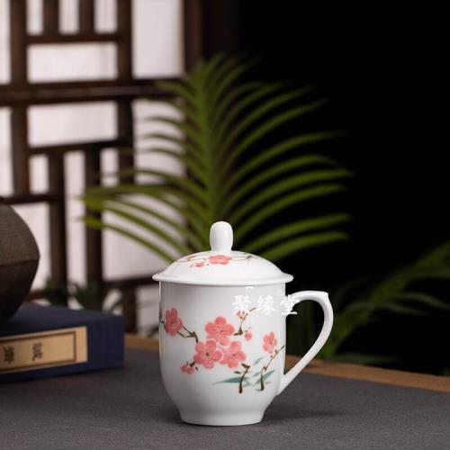 7501毛瓷70-80年代景德鎮國營廠貨 釉下梅花茶杯 辦公室會議杯|茶杯|ETMall東森購物網