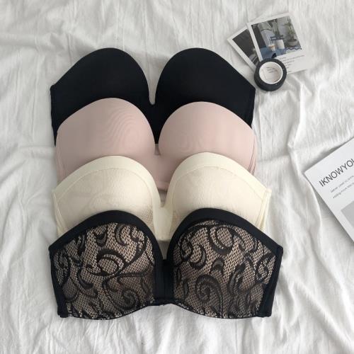 Strapless Tube Top Bra Women Bras 女 Soft Brassiere Black|胸罩|ETMall東森購物網