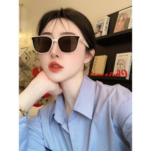 2024新款GM墨鏡女韓版高級感大臉顯瘦遮陽防紫外線白色太陽鏡男潮|墨鏡|ETMall東森購物網