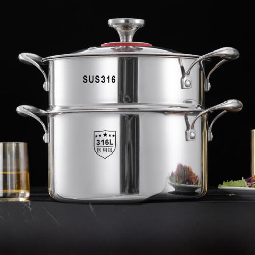 不銹鋼316L特厚七層鋼醫用食品級湯蒸鍋廚房湯鍋燃氣電磁煲湯燉鍋|金秋購物節，全站最高39%回饋，消費滿額再抽999黃金|鍋具/煲/燒水壺|ETMall東森購物網