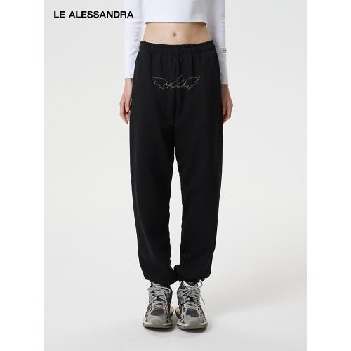 品牌直營 LE ALESSANDRA 天使毛圈一片式運動褲休閑褲衛褲束腳|休閒褲|ETMall東森購物網