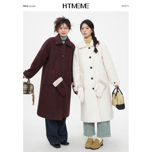 HTmeme花田櫥窗中長款毛呢外套|毛呢外套|ETMall東森購物網