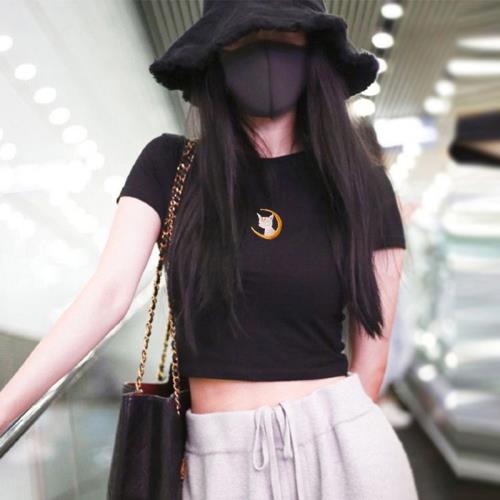 網紅上衣短袖爵士舞t恤ins刺繡|T恤|ETMall東森購物網