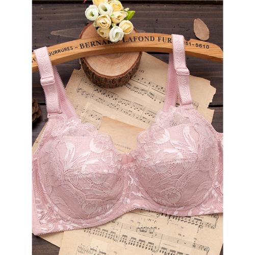 大碼胖MM薄款文胸側收全罩杯帶鋼圈蕾絲內衣75B-110H上托聚攏四排|金秋購物節，全站最高39%回饋，消費滿額再抽999黃金|胸罩|ETMall東森購物網