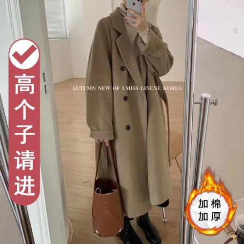 高個子毛呢大衣170氣質加長版175秋冬季超長款到腳踝外套加厚大碼|連帽上衣/外套|ETMall東森購物網