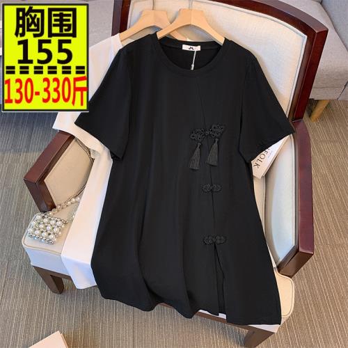 300斤特大碼女裝夏季上衣胖女人洋氣顯瘦新中式風復古襯衫短袖t恤|T恤|ETMall東森購物網