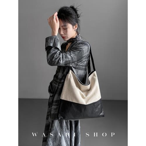 Vibe Ring亞麻植糅牛皮托特包|托特包|ETMall東森購物網