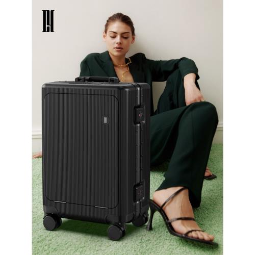 狼域20寸24寸前開蓋鋁框電腦拉桿箱多功能PC行李箱登機密碼旅行箱|旅行箱|ETMall東森購物網