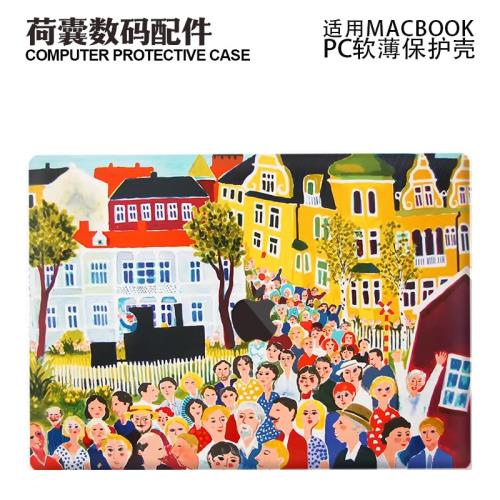 適用新款Macbook保護殼m3輕軟m1蘋果筆記本電腦套23款air薄殼m3磨砂m2pro13/14/15防摔2338創意2442彩色油畫 ...