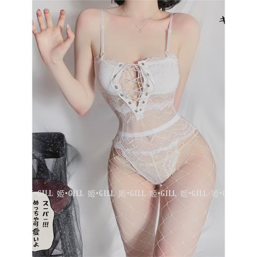 姬Gill：內衣性感塑身露背透緊身連體衣小胸制服白色網襪黑網襪套|中筒襪|ETMall東森購物網