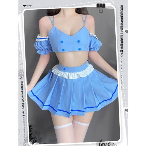 姬Gill：JK裙抹胸短裙清純系列學生cos白絲顯瘦美腿制服套裝內衣|睡裙|ETMall東森購物網