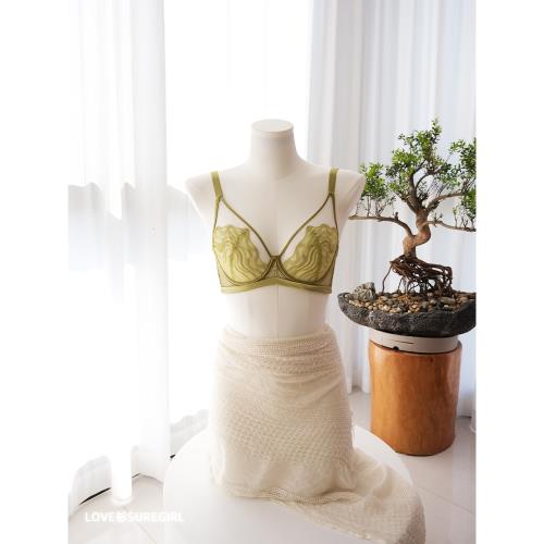 SUREgirl專柜輕奢性感蕾絲邊美胸軟鋼圈塑形復古氣質水晶bra內衣|胸罩套裝|ETMall東森購物網