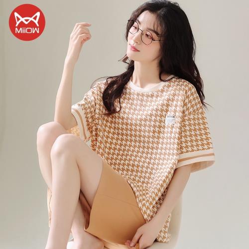 RS睡衣女夏款2025年新款純棉短袖短褲套裝夏季全棉可外穿家居服|睡衣/家居服套裝|ETMall東森購物網