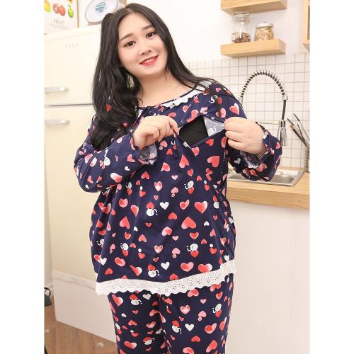 春夏秋女哺乳胖mm大碼睡衣孕婦|睡衣/家居服套裝|ETMall東森購物網