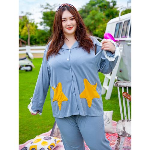 哺乳加大碼純棉女胖mm睡衣秋冬長袖長褲寬松孕婦月子家居服200斤|睡衣/家居服套裝|ETMall東森購物網