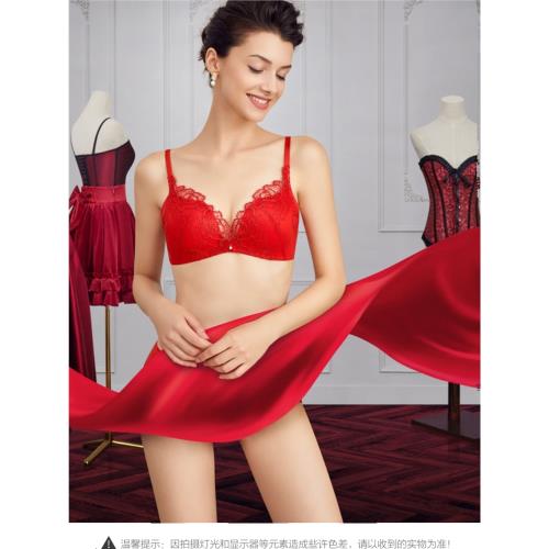 安莉芳蕾絲無鋼圈聚攏文胸女上薄下厚收副乳小胸內衣EB00181-599|胸罩|ETMall東森購物網