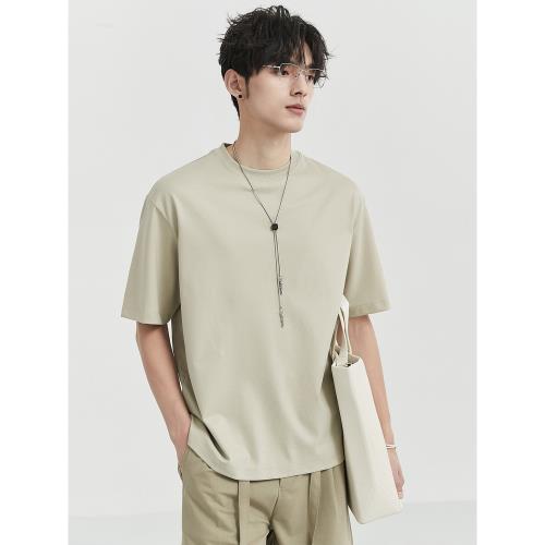 BJZE伯爵卓爾男裝莫代爾匹馬棉短袖夏季T恤純色簡約韓版寬松上衣|T恤|ETMall東森購物網