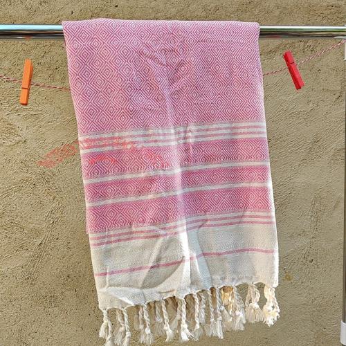 towel 100*180菱形流蘇棉浴巾|浴巾|ETMall東森購物網